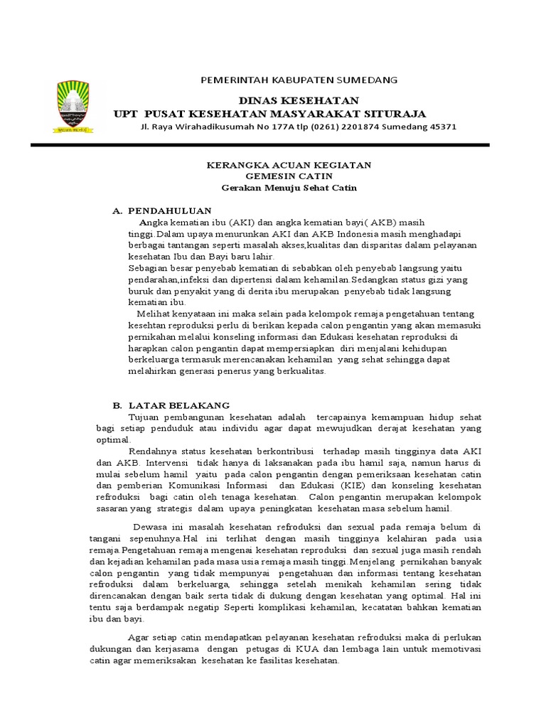 Program GEMESIN CATIN untuk Kesehatan Reproduksi | PDF