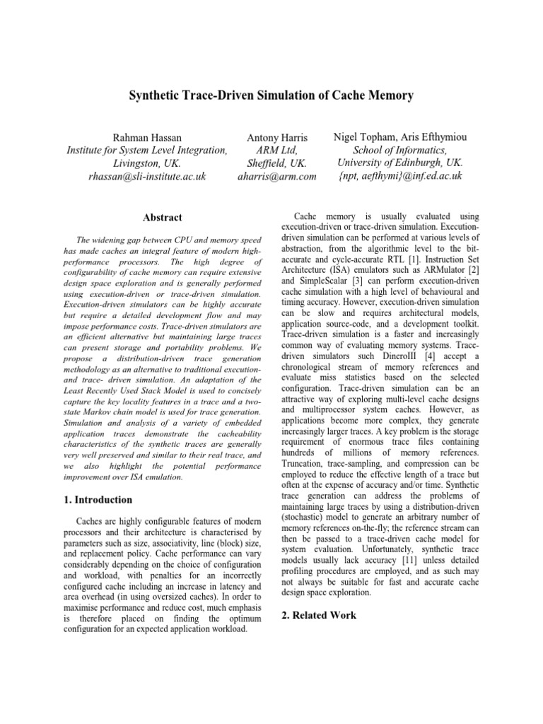 Cache Simulation for Engineers | PDF | Cpu Cache | Simulation