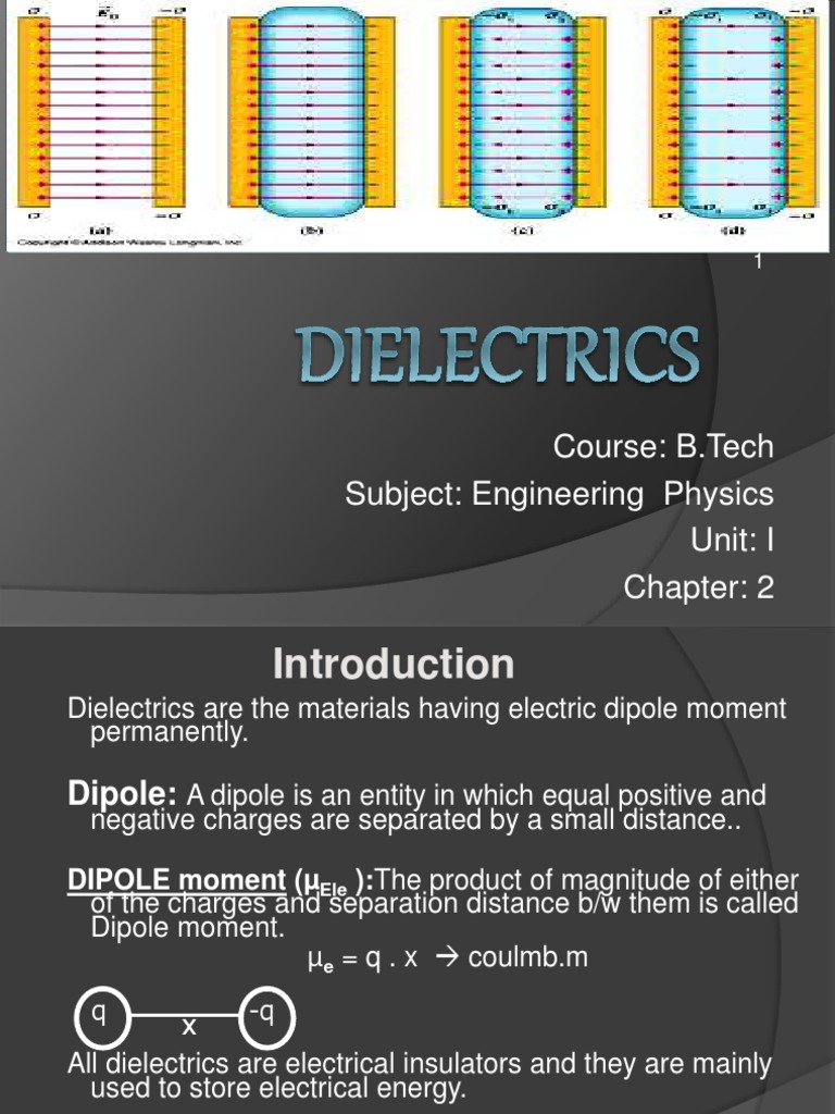 Btech Sem I Engineering Physics U I Chapter 2 Dielectrics | PDF | Dielectric | Chemical Polarity