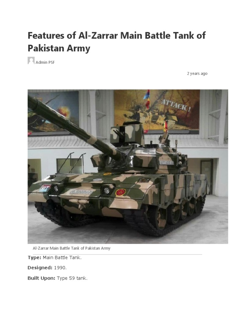 Al-Zarrar Tank Specifications and Features | PDF