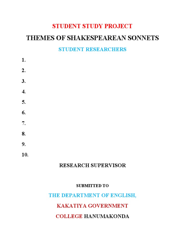 Shakespearean Sonnets Analysis | PDF | Shakespeare's Sonnets | Stanzaic ...
