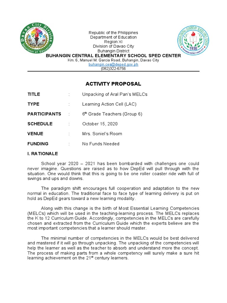 LAC-Proposal-2nd-batch | PDF | Learning | Curriculum