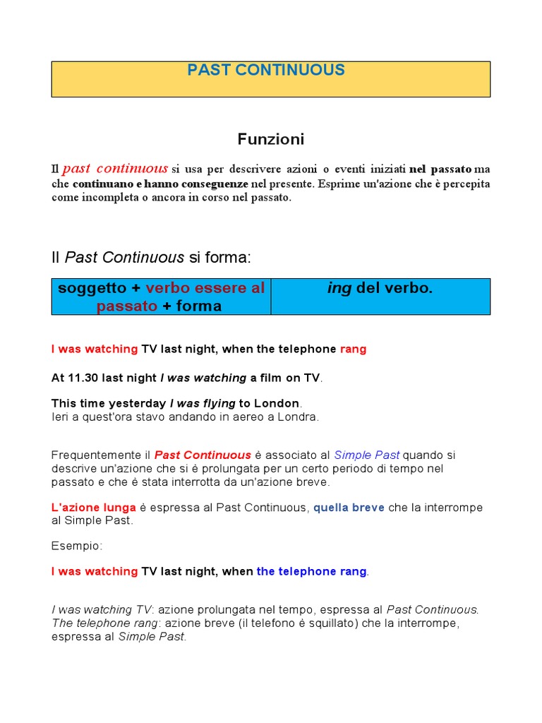 Past Continuous | PDF