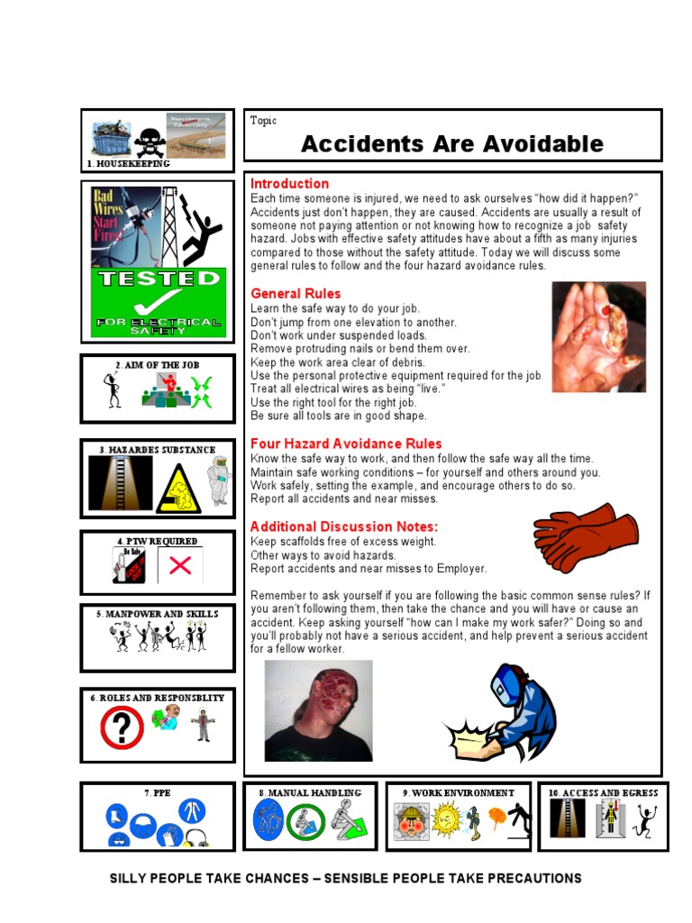 Accidents Are Avoidable | PDF | Personal Protective Equipment | Workplace