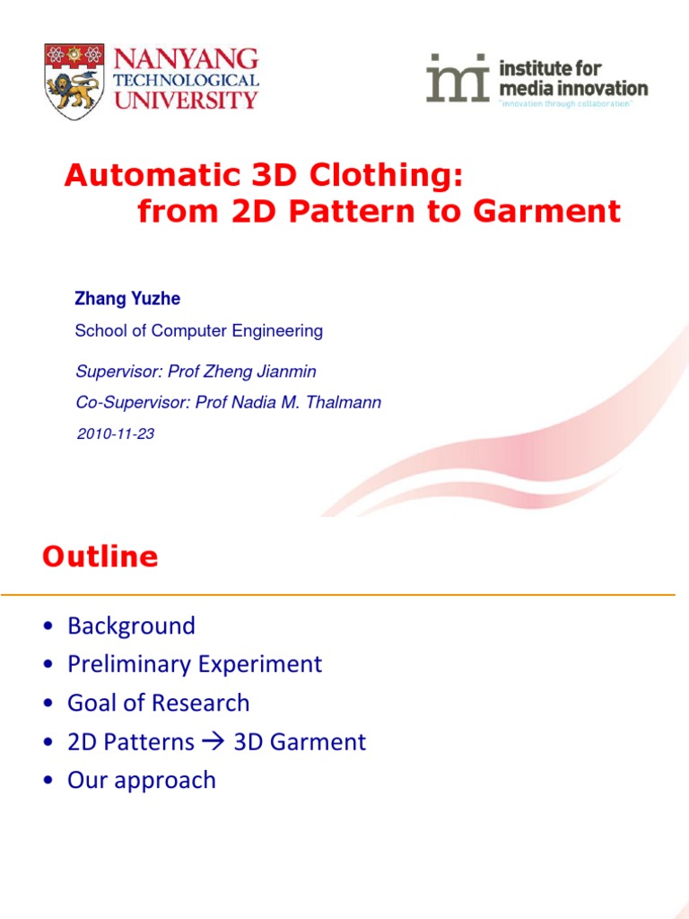 Automatic 3D Clothing - From 2D Pattern To Garment | PDF | 3 D Computer ...