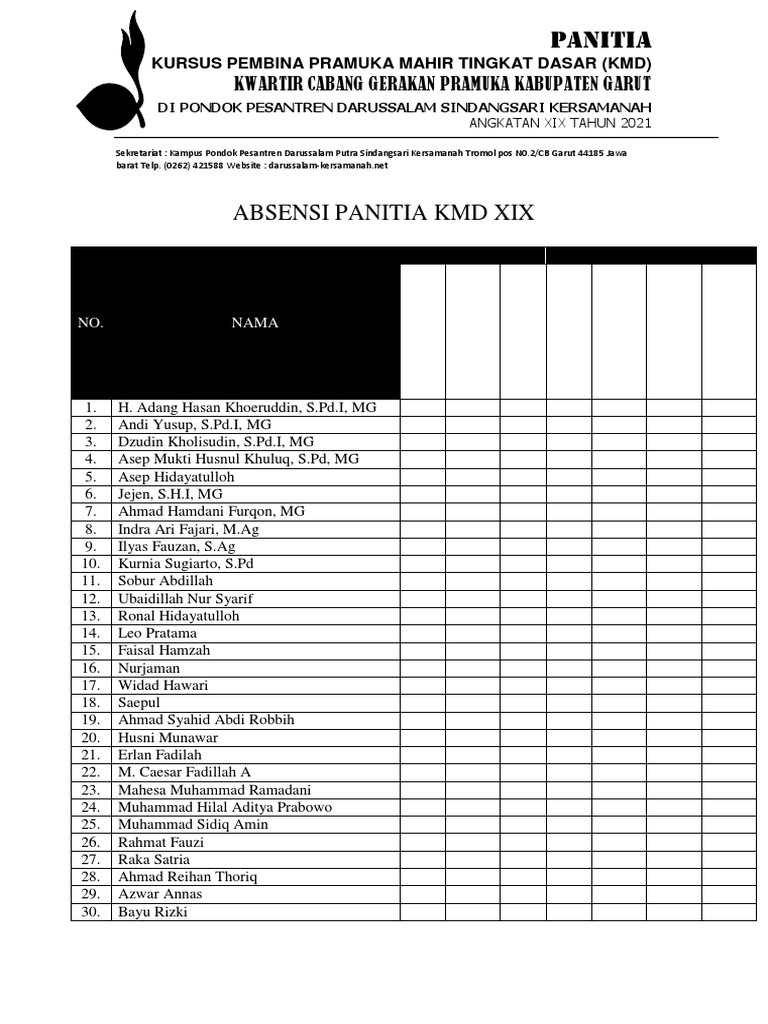 ABSENSI PANITIA 1 | PDF
