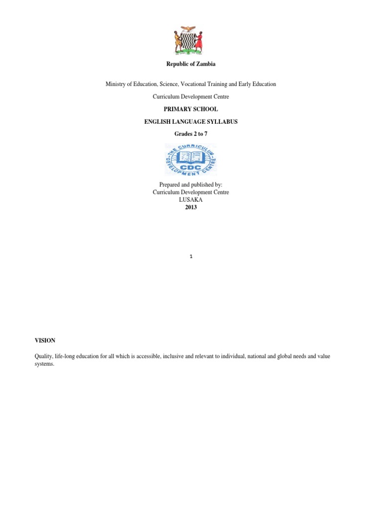 Ministry of Education, Science, Vocational Training and Early Education Curriculum Development ...