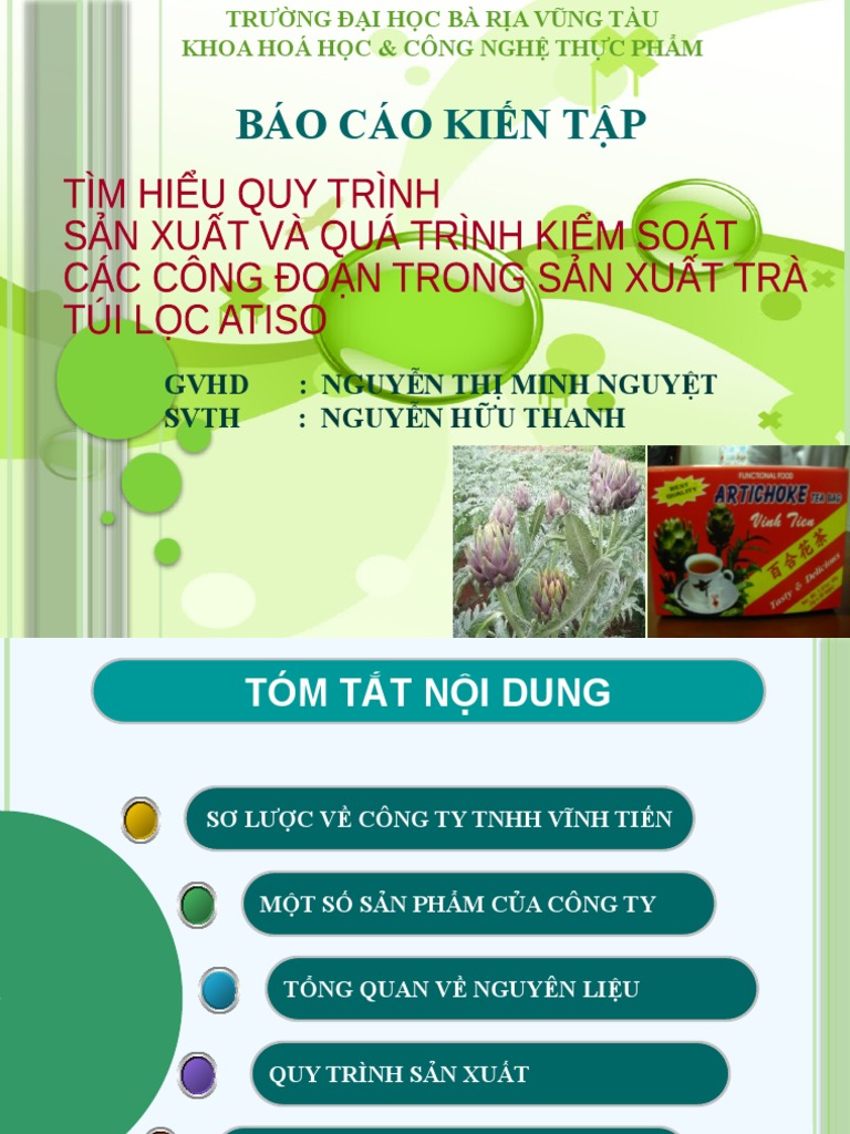 Bao Cao Thuc Tap San Xuat Tra | PDF