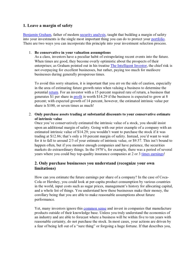 Benjamin Graham Security Analysis Portfolio | PDF | Investing | Investor