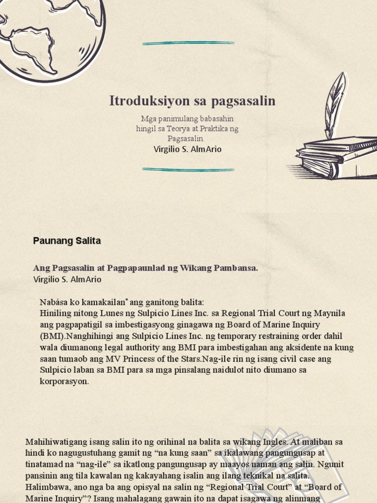 Presentasyon Sa Pagsasalin | PDF