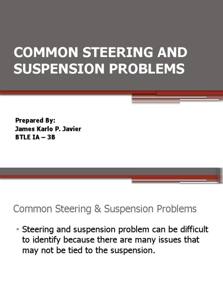 Common Steering and Suspension Problems | PDF