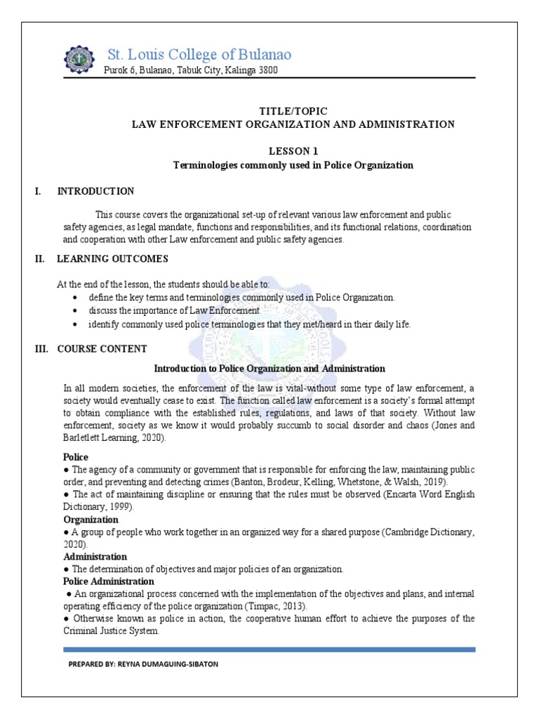 Module in LEA 11 Lesson 1 | PDF | Police | Police Officer