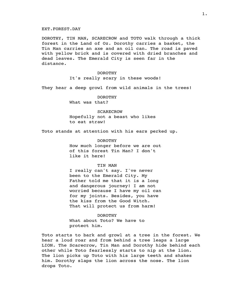 Script | PDF | Tin Woodman | Dorothy Gale