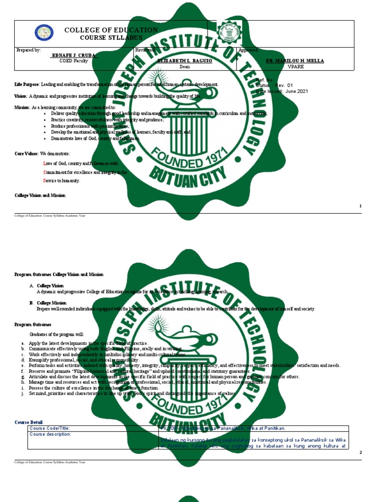 New Format of Syllabi | PDF | Rubric (Academic) | Academic Dishonesty