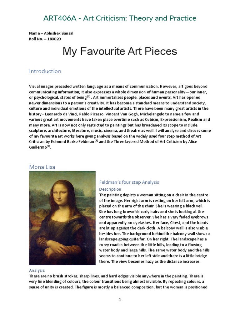Art406 Assignment | PDF | Leonardo Da Vinci | Paintings