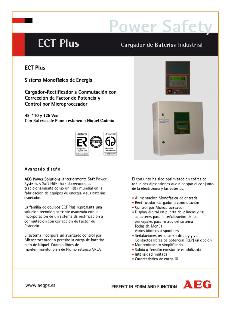 Cargador ECT Plus de AEG Power Solutions | PDF | Corriente eléctrica ...