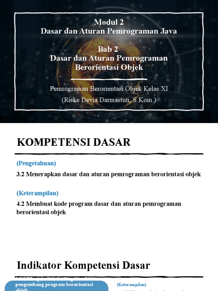Modul 2 - Bab 2 Dasar Dan Aturan Pemrograman Berorientasi Objek | PDF