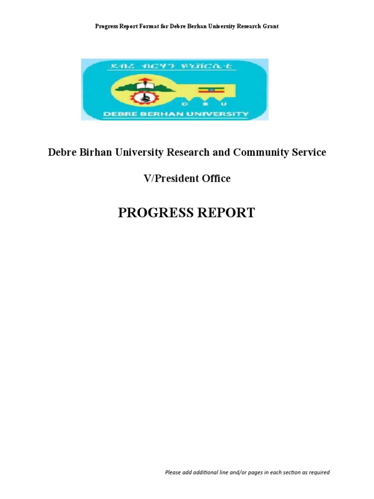 Progress Report: Debre Birhan University Research and Community Service ...