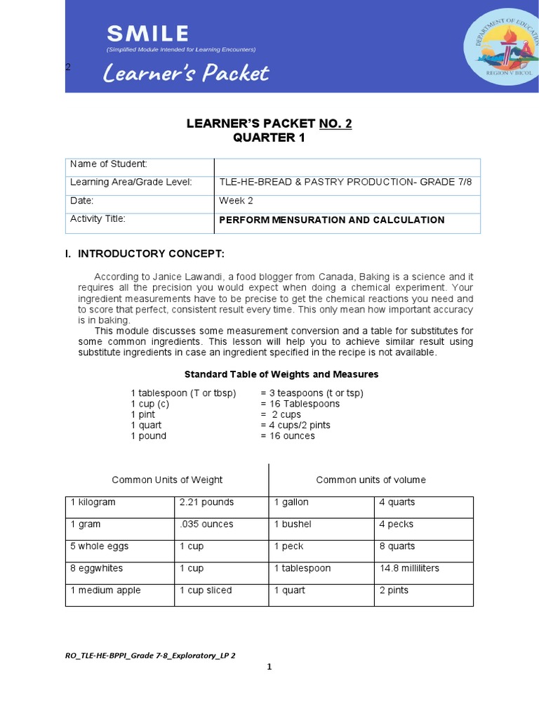 Learner'S Packet No. 2 Quarter 1: I. Introductory Concept | PDF ...