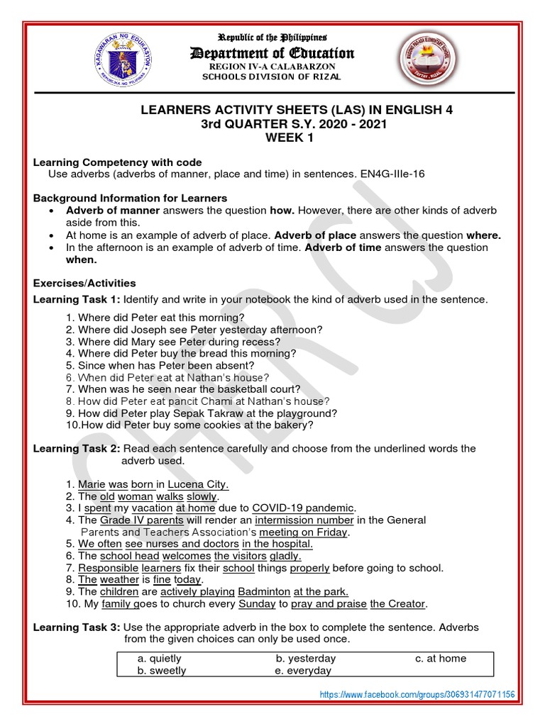 Las English 4 W1-4 - Q3 | PDF | Coconut | Learning