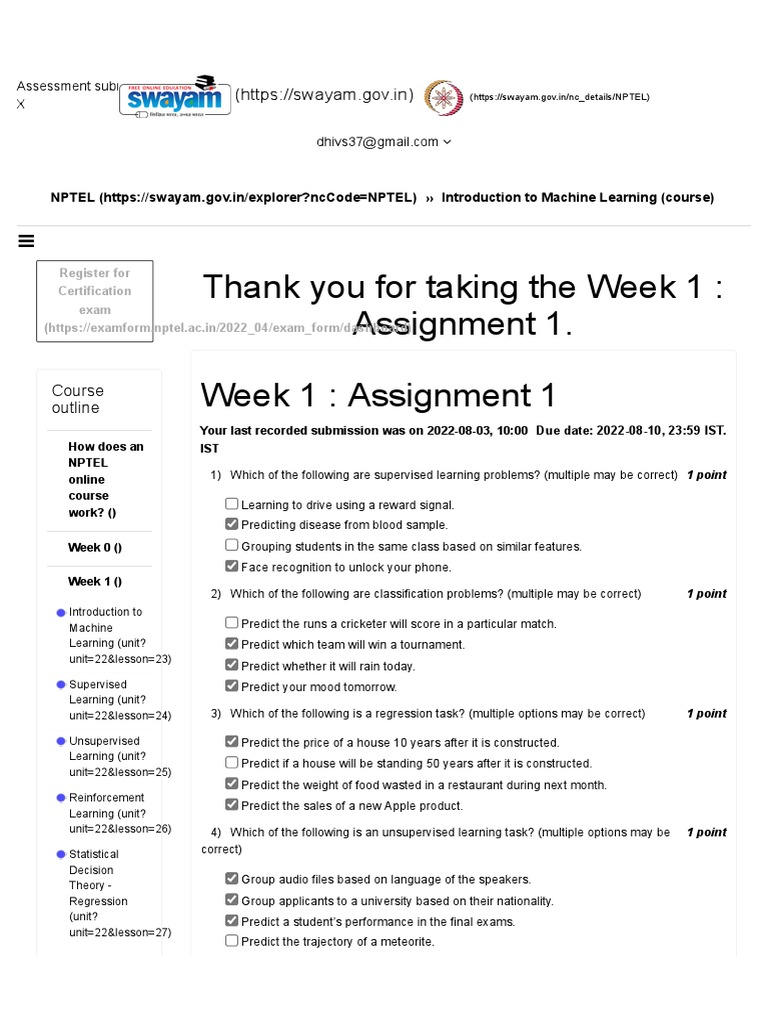 Machine Learning Week 1 Quiz | PDF | Machine Learning | Statistics