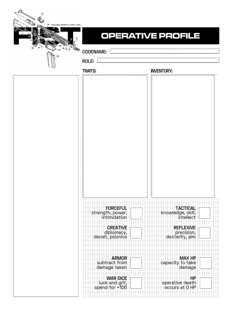 FIST Character Sheet (Fillable) | PDF