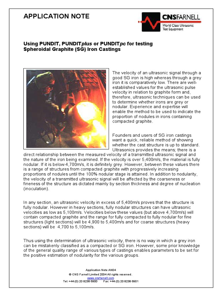 Application Note 04 - Spheroidal Graphite (SG) Iron Castings | PDF ...