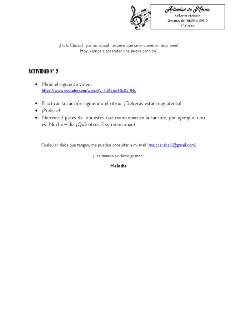 Cancion de Los Opuestos | PDF