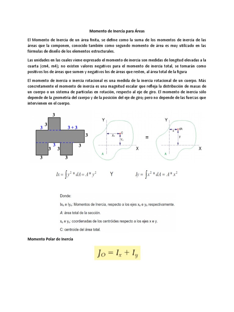Momento de Inercia para Áreas | PDF