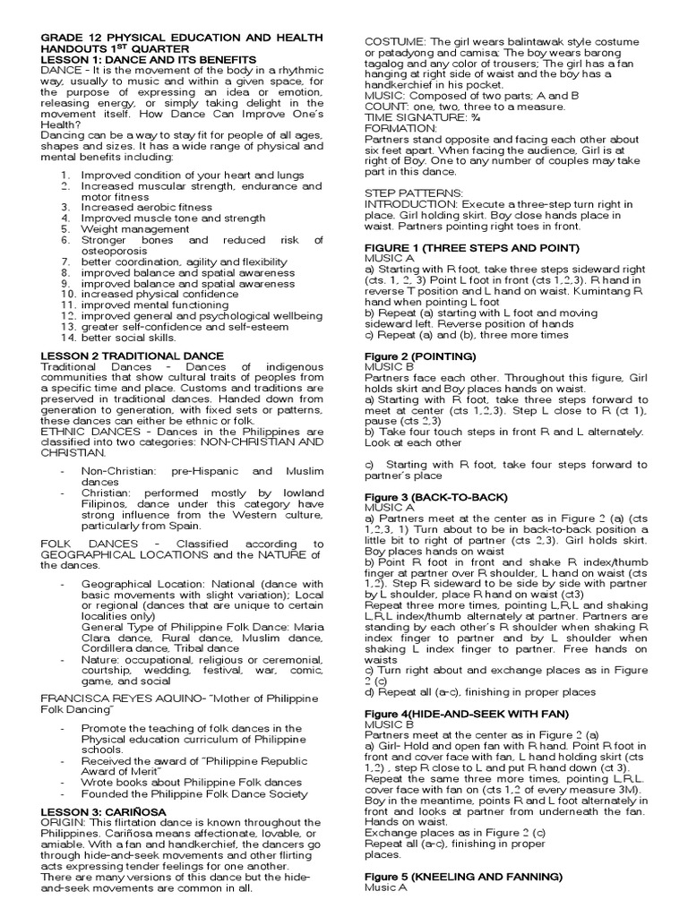 Grade 12 Physical Education and Health Handouts 1st Quarter 1 ...