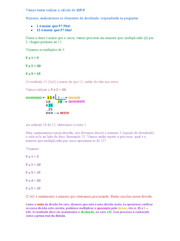 Algoritmo Da Divisão | PDF