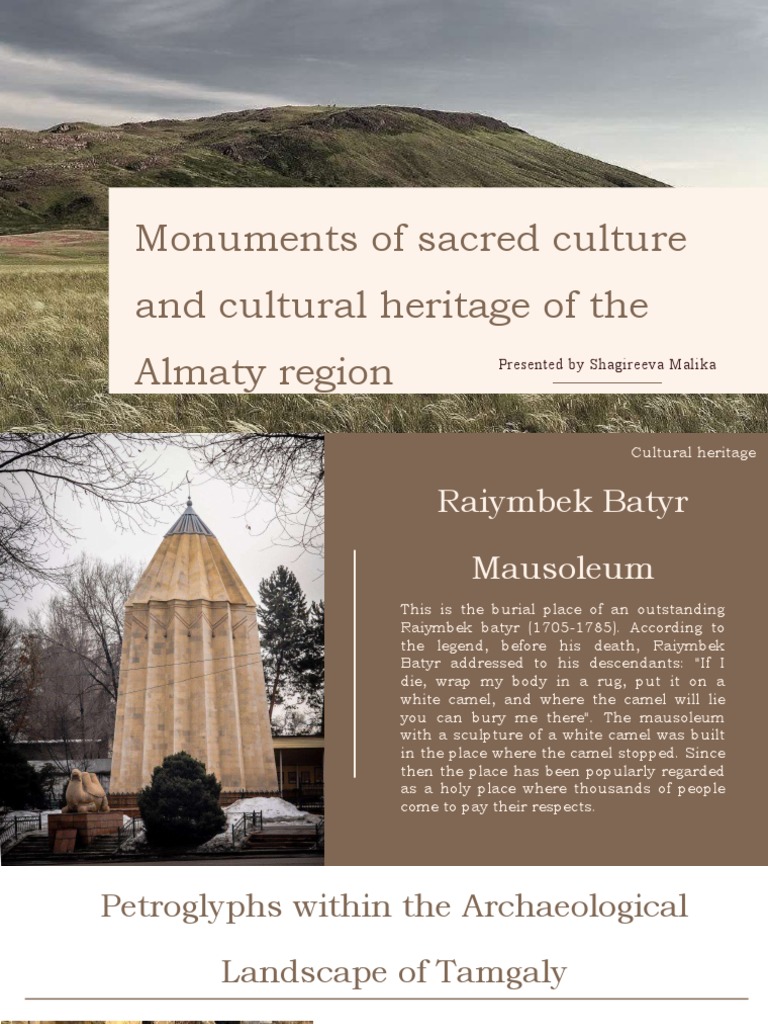 Monuments of Sacred Culture and Cultural Heritage of The Almaty Region ...