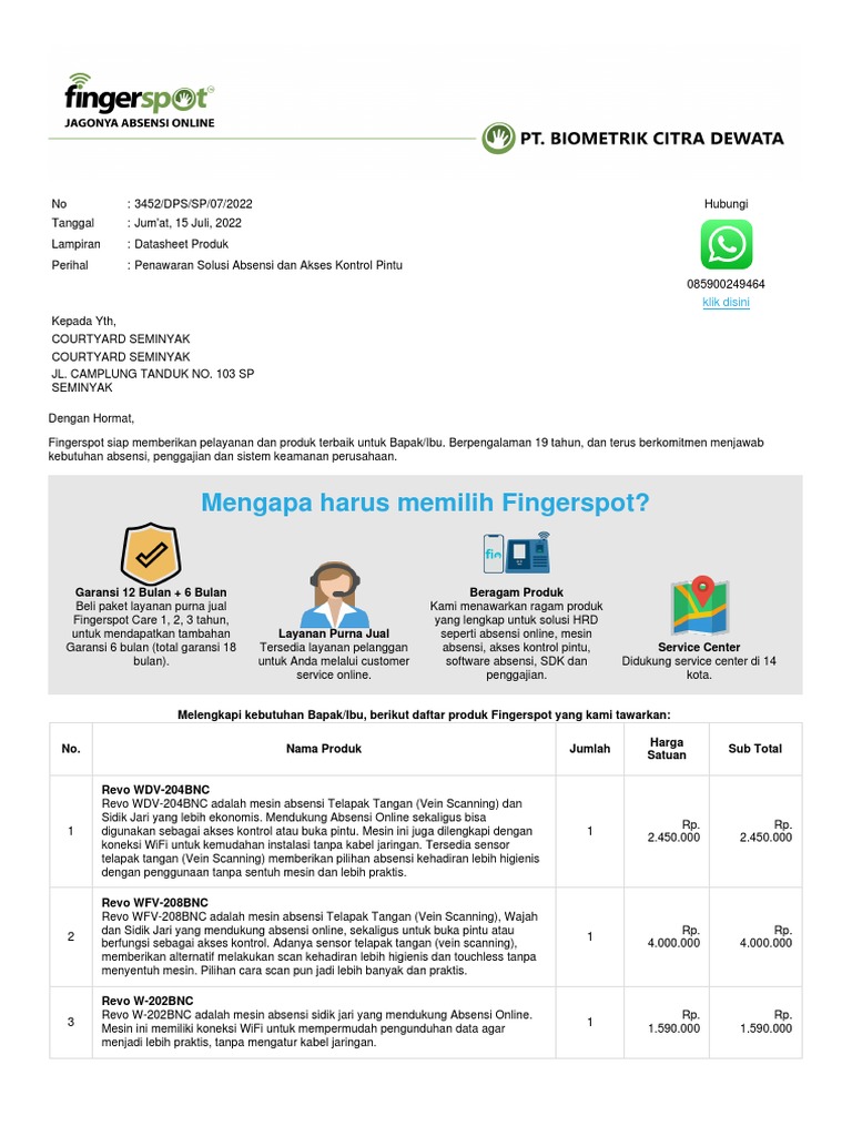 Surat Penawaran 13733 20220715105436 | PDF