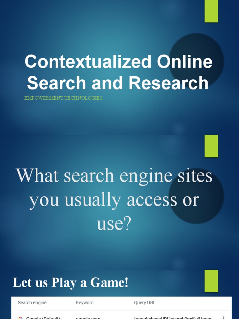 Contextualized Online Search | PDF | Search Engine Optimization | Cyberspace