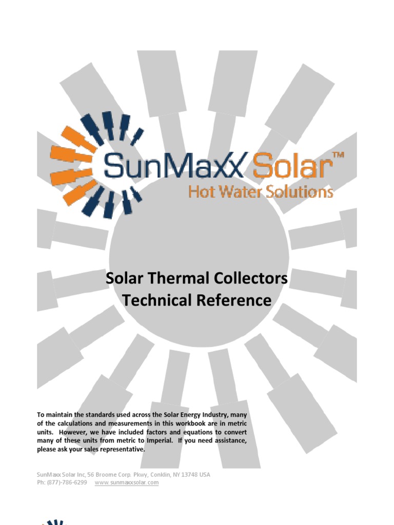 SunMaxx Technical Manual | PDF | Heat Transfer | Solar Energy
