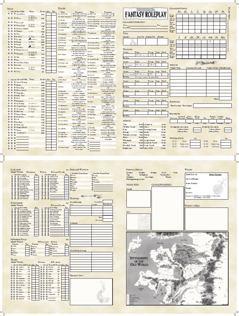 WFRP Character Folder | PDF | Fear
