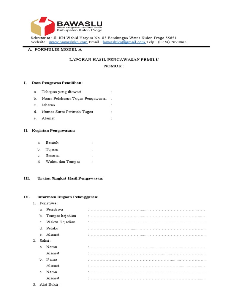 Form A Kosong | PDF | Hukum