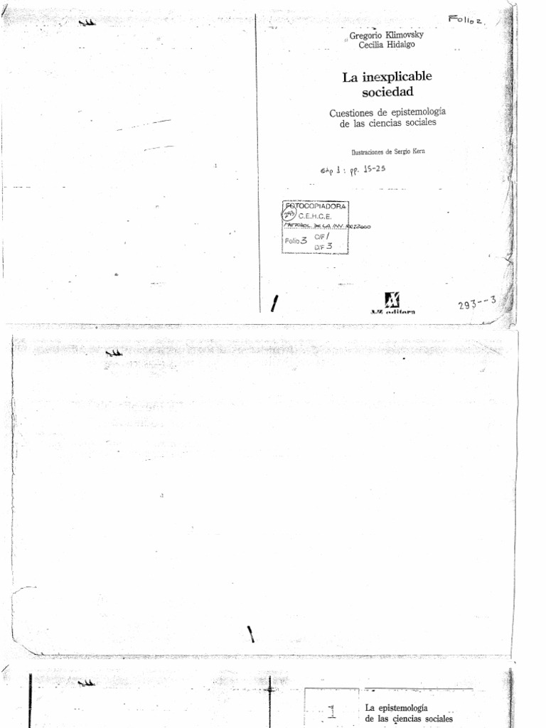 La Inexplicable Sociedad - Klimovsky (28-03) | PDF