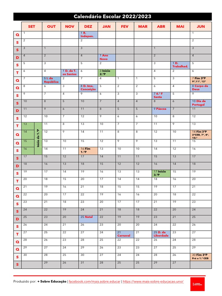 Calendario Escolar 2022 23 Mapa 2 | PDF