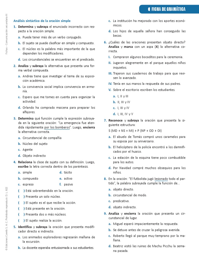 FA_ 75-87 Análisis Sintáctico de La Oración Simple (2) | PDF | Verbo ...