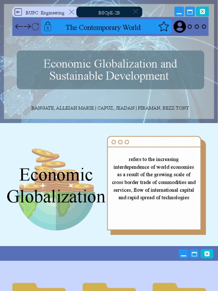 Economic Globalization and Sustainable Development | PDF ...
