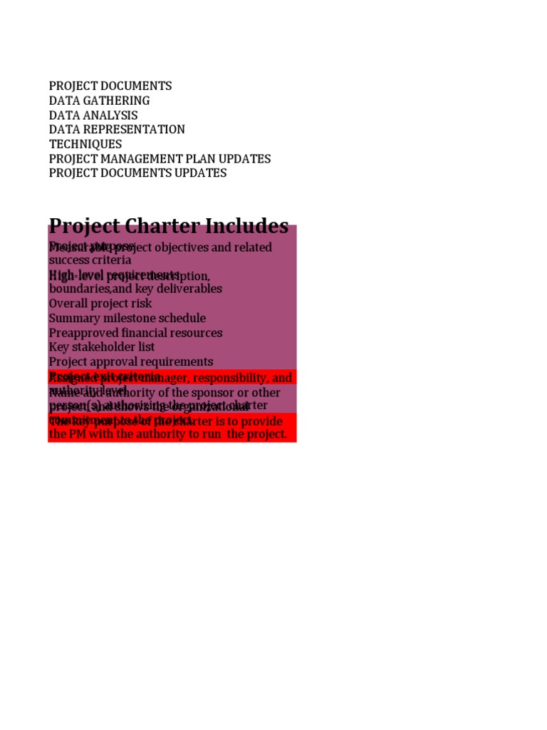 Project Charter Includes | PDF