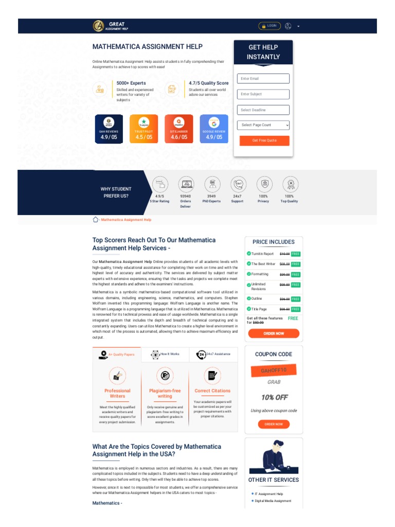 Mathematica Assignment Help | PDF | Science