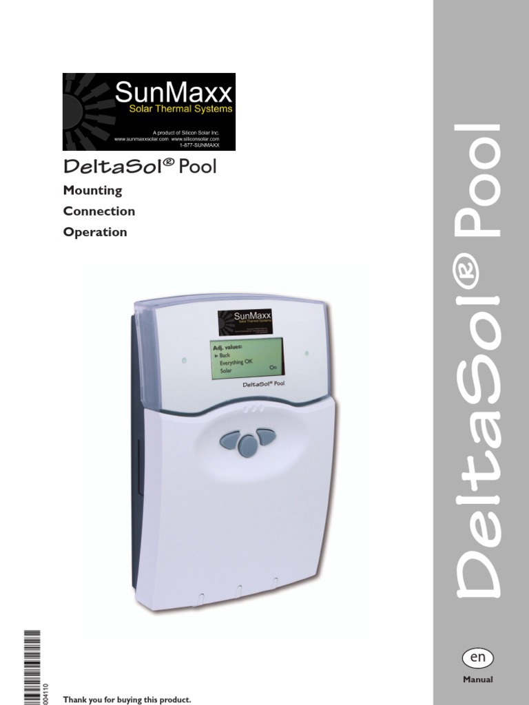 Deltasol Pool: Mounting Connection Operation | Download Free PDF ...