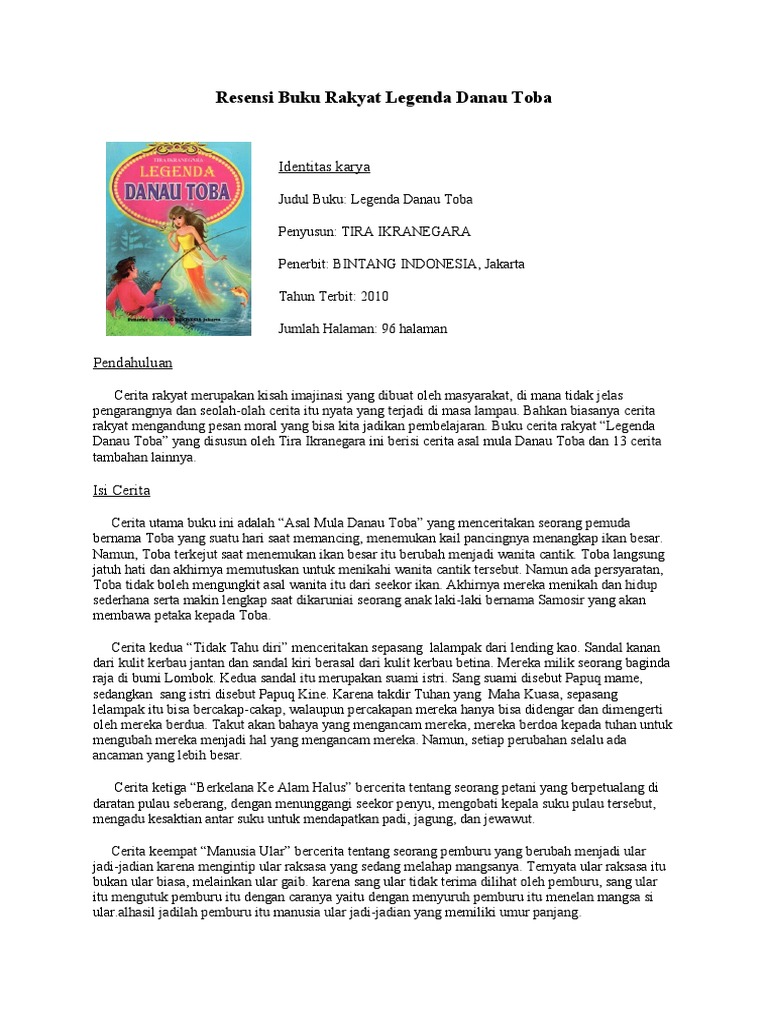 Resensi Buku Rakyat Legenda Danau Toba | PDF