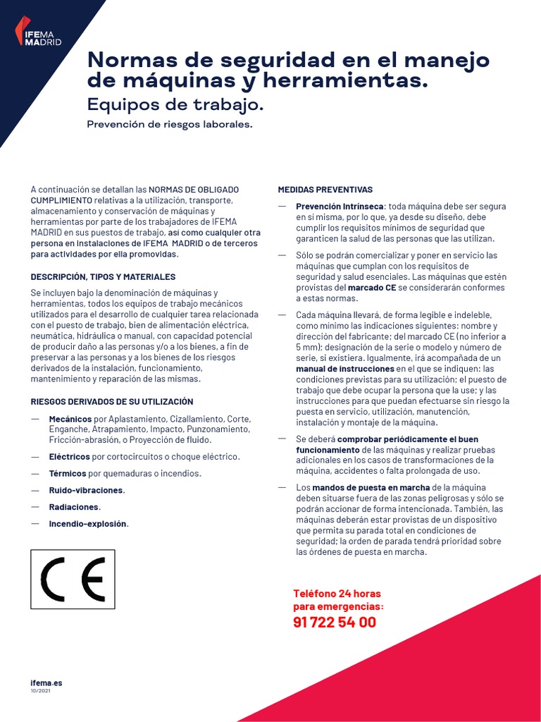 Normas de Seguridad en El Manejo de Maquinas | PDF | Herramientas Normas de Seguridad en El Manejo de Maquinas | PDF | Herramientas