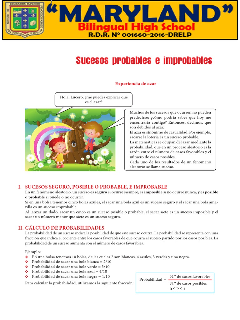 P4 - Semana 4 - Sucesos Probables e Improbables | PDF | Probabilidad ...
