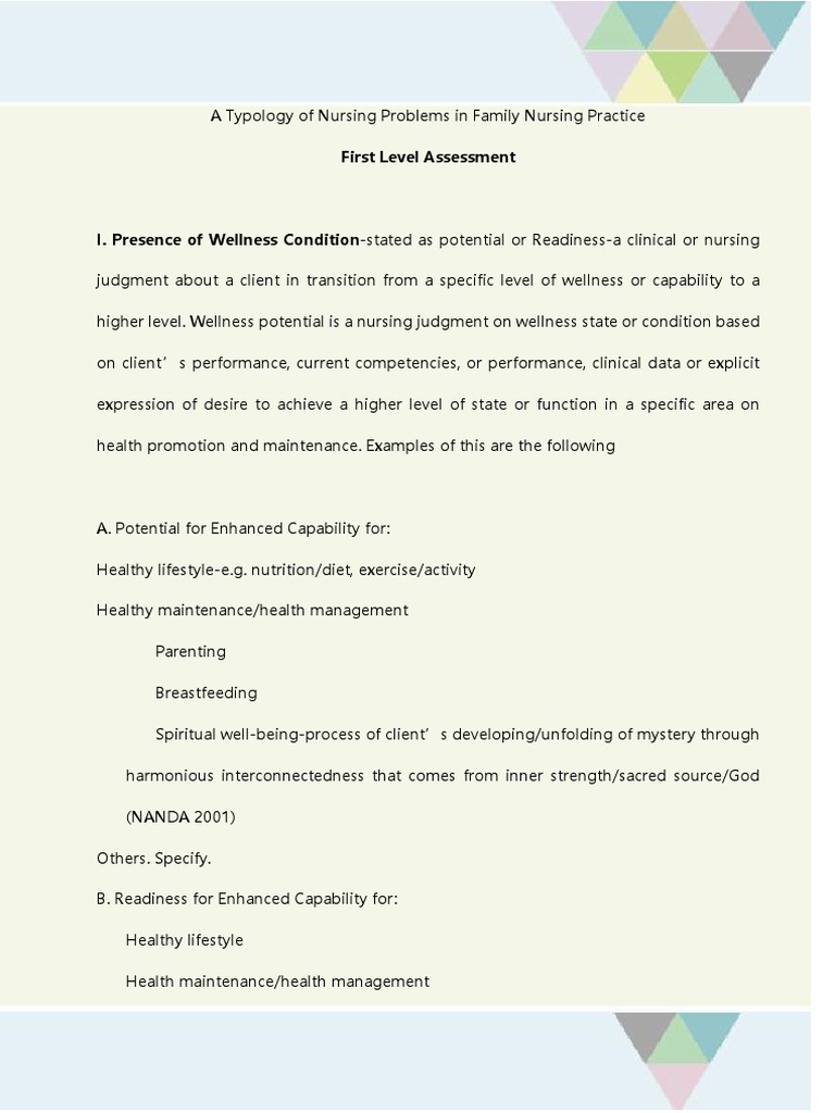 First-Level Assessment in Family Nursing | PDF | Breastfeeding | Health ...