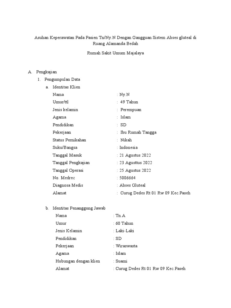 Asuhan Keperawatan Abses Gluteal | PDF