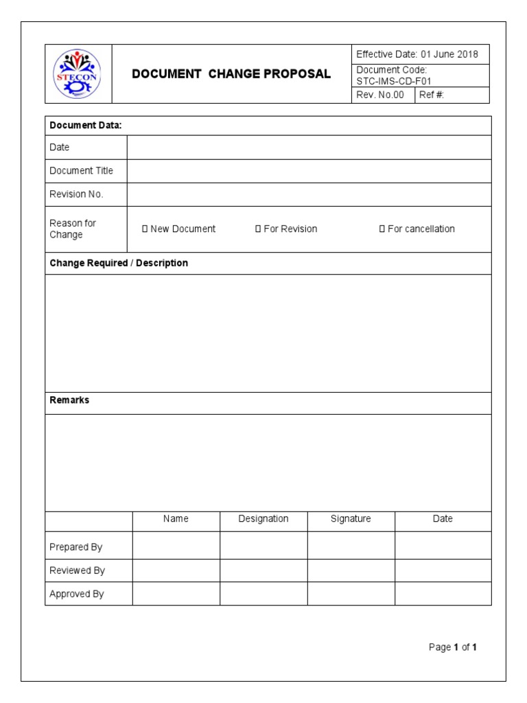 FM1-Document Change Proposal | PDF | Law